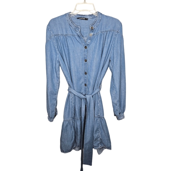 Monoprix Femme | Dresses | Monoprix Femme Chambrey Denim Belted Dress ...